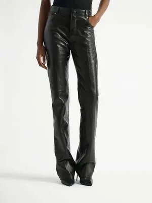 Balmain High-waisted Leather Trousers