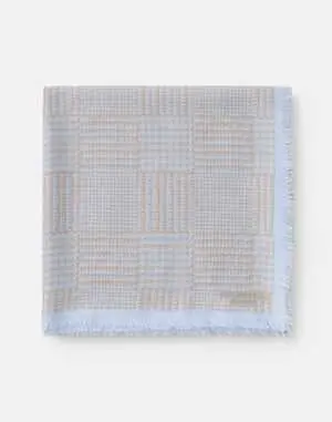 Lafayette 148 New York Glen Plaid Print Cashmere Silk Scarf - Natural Multi