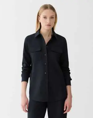 Lafayette 148 New York Brushed Italian Wool Shirt