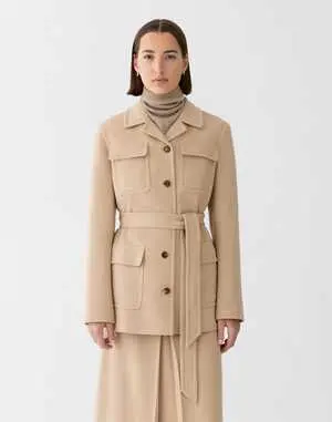Lafayette 148 New York Camel Hair Belted Jacket