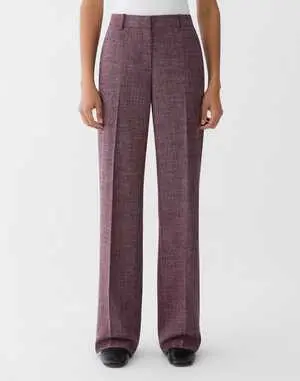 Lafayette 148 New York Wool High Rise Straight Leg Tailored Trousers