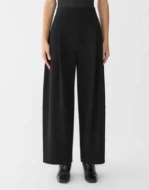 Lafayette 148 New York Punto Milano Barrel Leg Ankle Pants - Black