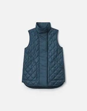 Lafayette 148 New York Quilted Reversible Puffer Vest - Petrol