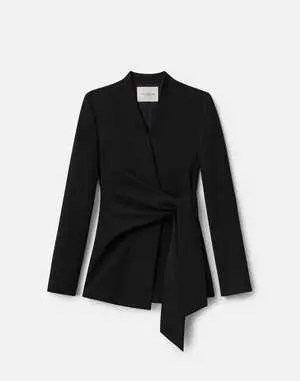 Lafayette 148 New York Crepe V-neck Wrap Blazer