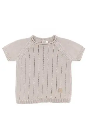 BAMBOOM T-shirt Crossover "knitted - White