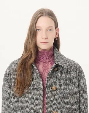 Valentino Garavani Urban Wool Chevron Peacoat