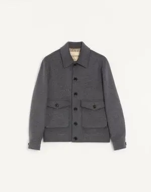 Valentino Garavani Wool And Cashmere Jacket - Dark Grey