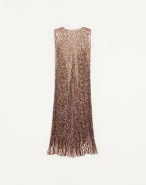 Valentino Garavani Pleated Millefiori Allover Flowerism Lurex Midi Dress - Multicolour