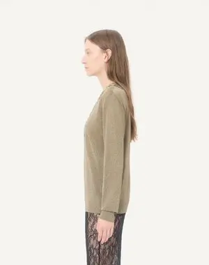 Valentino Garavani Lurex Jumper With Lace Trim - Gold