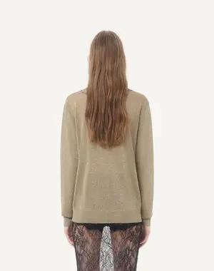 Valentino Garavani Lurex Jumper With Lace Trim - Gold