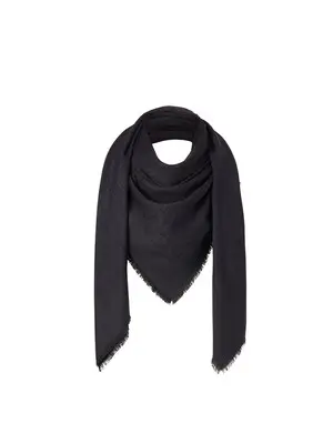 Fendi Shawl In Wool, Silk And Cashmere - Black