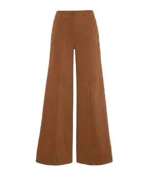 Ulla Johnson Bianca Wide Leg Seamed Jean - Umber