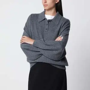 LISA YANG Graphite Etta Cashmere Sweater - Grey