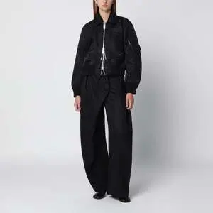 Sacai Satin-effect Nylon Zip Bomber Jacket