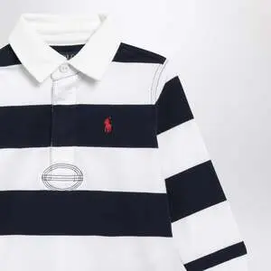 Polo Ralph Lauren Striped Cotton Long Sleeve Polo Shirt - White