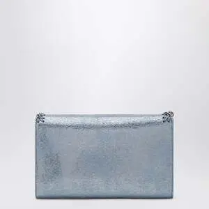 Stella McCartney Falabella Chain Wallet In Metallic Denim