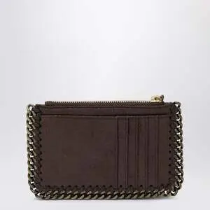 Stella McCartney Falabella Card Holder In Mahogany
