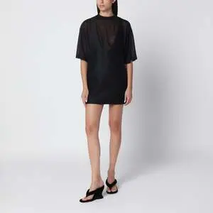 Balenciaga Wool And Silk Mini Dress - Black