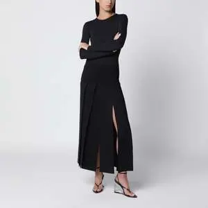 Alaïa Pleated Midi Skirt In Silk Blend