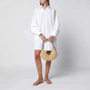 Loewe Medium Swing Bag In Natural Raffia And Calf Leather