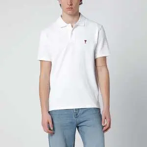 AMI Paris De Coeur Polo Shirt - White