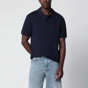AMI Paris Midnight De Coeur Polo Shirt - Blue