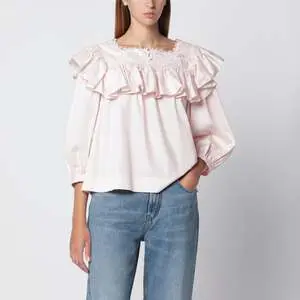 Chloé Cotton Ruffle Blouse - Pink