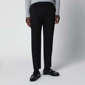 PT TORINO Wool Tailored Slim-fit Trousers - Black
