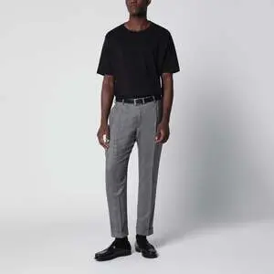 PT TORINO Tailored Slim-fit Trousers With Micro Herringbone Pattern