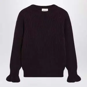 DOUUOD Mélange Wool Blend Sweater - Purple