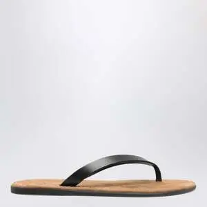 THE ROW Leather Flip-flops - Black