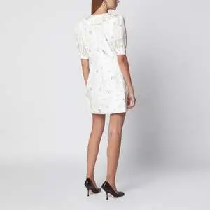 Alessandra Rich Floral Print Silk Mini Dress