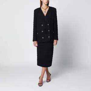 Alessandra Rich Double-breasted Bouclé Tweed Jacket
