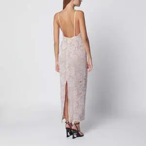 Alessandra Rich Lavender Lace Slip Dress