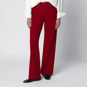 AMI Paris Ruby Cotton Twill Jeans - Red