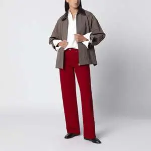 AMI Paris Ruby Cotton Twill Jeans - Red