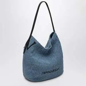 JW Anderson Small Bulb Bag In Blue Beads And Calf Leather