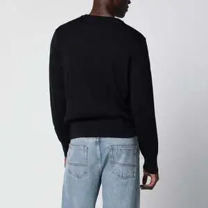 AMI Paris Wool Cardigan With Embroidered Logo