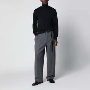 AMI Paris Navy Turtleneck Sweater De Coeur