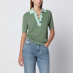 JW Anderson Mint Cotton-blend Waffle-knit Polo Shirt - Green
