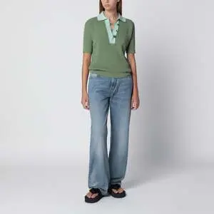 JW Anderson Cotton-blend Waffle-knit Polo Shirt - Green