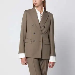 Max Mara Camel Double-breasted Wool Jacket - Brown