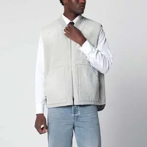MAISON MARGIELA Cotton Canvas Vest With Paint Effect - Grey