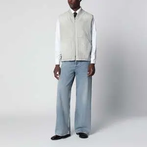 MAISON MARGIELA Cotton Canvas Vest With Paint Effect - Grey