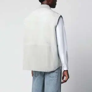 MAISON MARGIELA Cotton Canvas Vest With Paint Effect - Grey