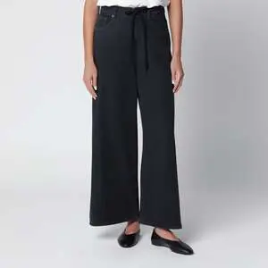 MAISON MARGIELA Wide-leg Cropped Jeans In Washed Denim - Black