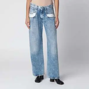 MAISON MARGIELA Light Washed Blue Jeans With Contrasting Insert Pocket Details Light Blue