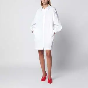 Loewe Cotton Poplin Batwing Sleeve Shirt Dress - White
