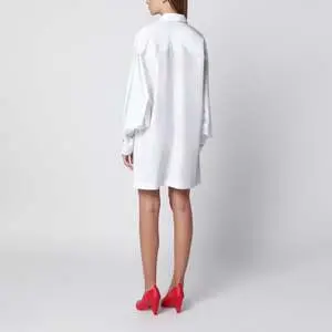 Loewe Cotton Poplin Batwing Sleeve Shirt Dress - White