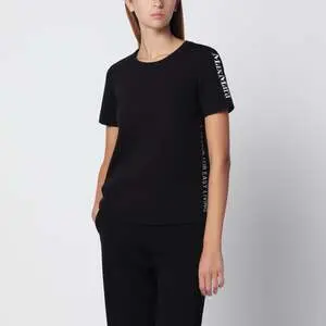 Max Mara Cotton-blend T-shirt With Embroidered Logo - Black